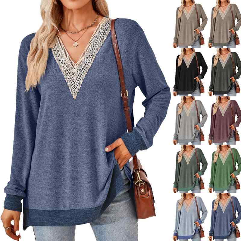 ・面料: 彩棉羊绒・主な素材: 彩棉、ポリエステル・柄: 無地・スタイル: プルオーバー・袖丈: 長袖・製法: 拼贴/拼接・フィット: ゆったり・着丈: ミドル丈(65cm超80cm以下)・ネックライン: Vネック・袖のタイプ: 通常袖・流...