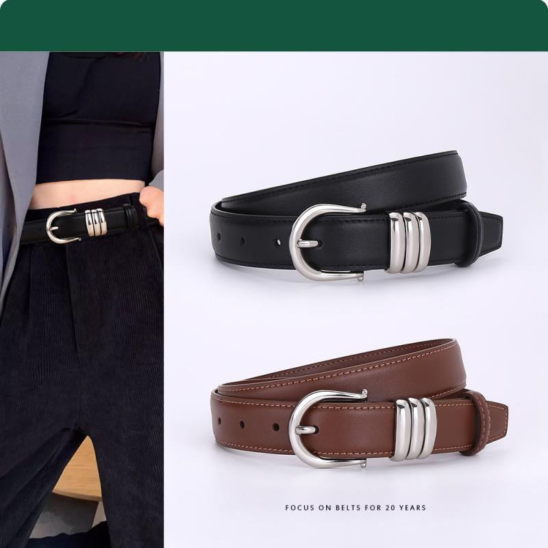 ・素材: 牛革（二層）・バックル素材: 合金・バックル留め具の種類: ピンバックル・カラー: ブラック, ブラウン・ベルト幅: 2～4cm・長さ: 100cm, 110cm・スタイル: 万能, エレガント, ファッションOL, シンプル