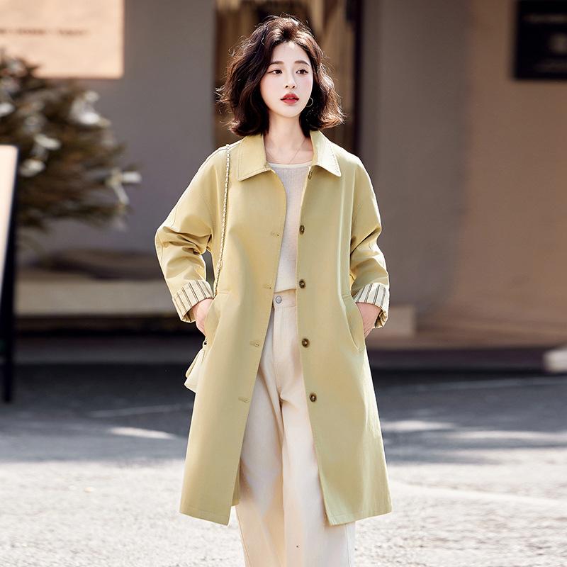 ・素材: 綿95%以上・柄: ストライプ、格子柄・厚さ: 中・シルエット: ゆったり・着丈: ミドル丈(65cm超～80cm以下)・ネックライン: 襟付き・袖丈: 長袖・デザイン: 配色・スタイル: カジュアル、韓国風・袖のタイプ: レギュ...