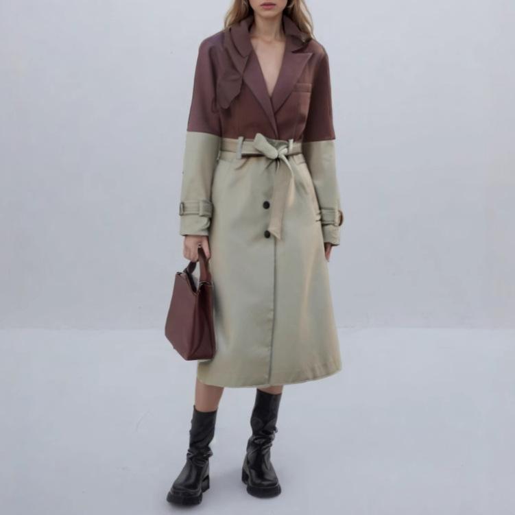 ・素材: ポリエステル・柄: 無地・厚さ: 普通・シルエット: レギュラー・着丈: ロング（80cm超100cm以下）・襟の形: 襟付き・袖丈: 長袖・デザイン: 配色・カラー: マルチカラー・サイズ: S、M、L、XL・テイスト: 通勤・...