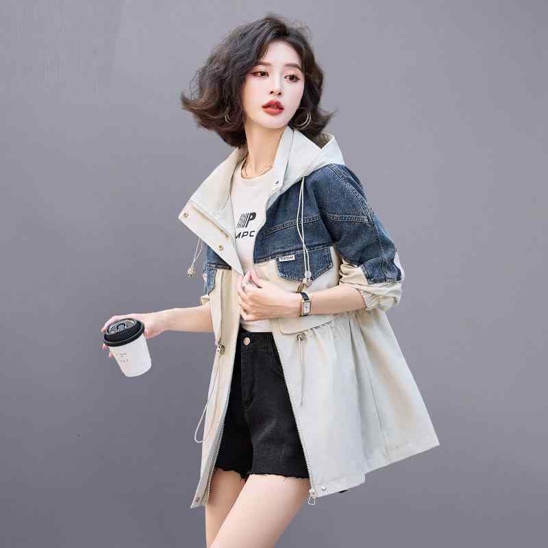 ・素材: 綿、ポリエステル・柄: 拼接・厚さ: 中・シルエット: Aライン・着丈: 普通 (50cm超～65cm以下)・ネックライン: フード付き・袖丈: 長袖・袖のタイプ: レギュラー・流行の要素: 3D/立体图案・スタイル: 通勤・対象...