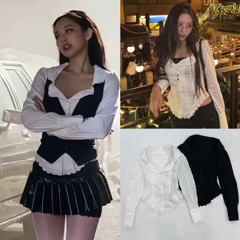 ・素材: 綿・柄: ストライプ、格子柄・スタイル: カーディガン・袖丈: 長袖・フィット: レギュラー・着丈: ミドル丈（50cm以上65cm以下）・ネックライン: 襟付き・袖のタイプ: レギュラー袖・デザイン: 切り替え・カラー: ホワイ...