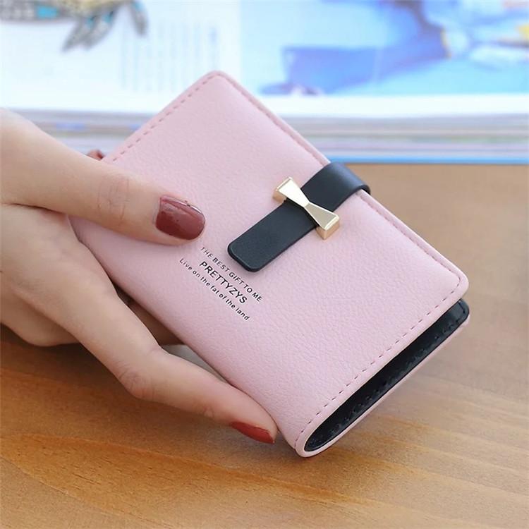 ・性別: 女性・素材: PUレザー・構造: カード入れ・形状: 横型・スタイル: 韓国風・デザイン: 無地・開閉方法: ベルト式・硬さ: ソフト・色: レッド、ブルー、ブラック、ピンク、キャメル、グレー・タイプ: 短財布