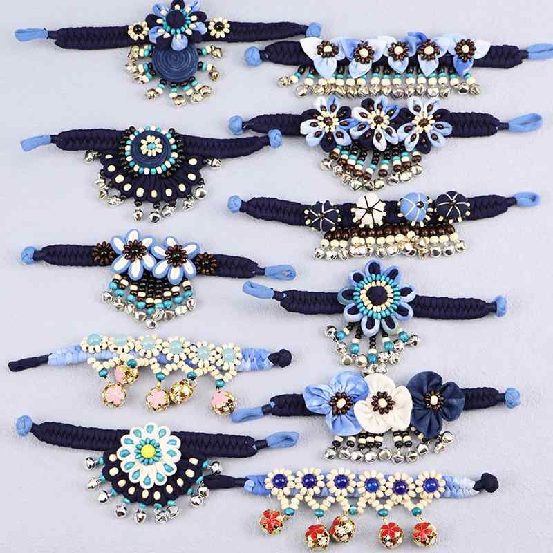 ・素材: 布、混合素材・処理: 手編み・スタイル: レディース・デザイン: 花・商品番号: 布製ブレスレット・カラー: ランダム(子供用), 1号(子供用), 2号(子供用), 3号(子供用), 4号(子供用), 5号(子供用), 6号(子...