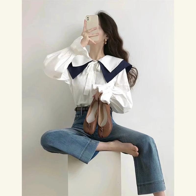 ・カテゴリ: カジュアルセットアップ・スタイル: コンサバ・セット内容: シャツ、デニムパンツ・カラー: ホワイトシャツ、ブルーデニム・サイズ展開: S, M, L, XL・袖丈: ノースリーブ・袖のデザイン: 姫袖・柄: その他・素材: ...