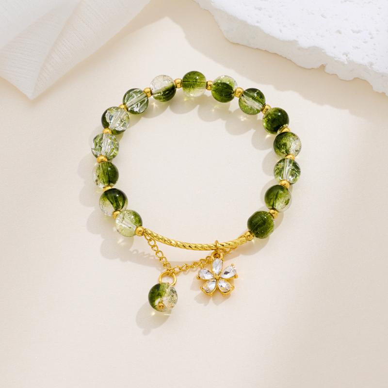 ・素材: その他・処理: 手工・スタイル: レディース・デザイン: 花・カラー: 緑幽霊桜ブレスレット・モチーフ: 花・カテゴリー: ブレスレット・テイスト: シンプル、通勤