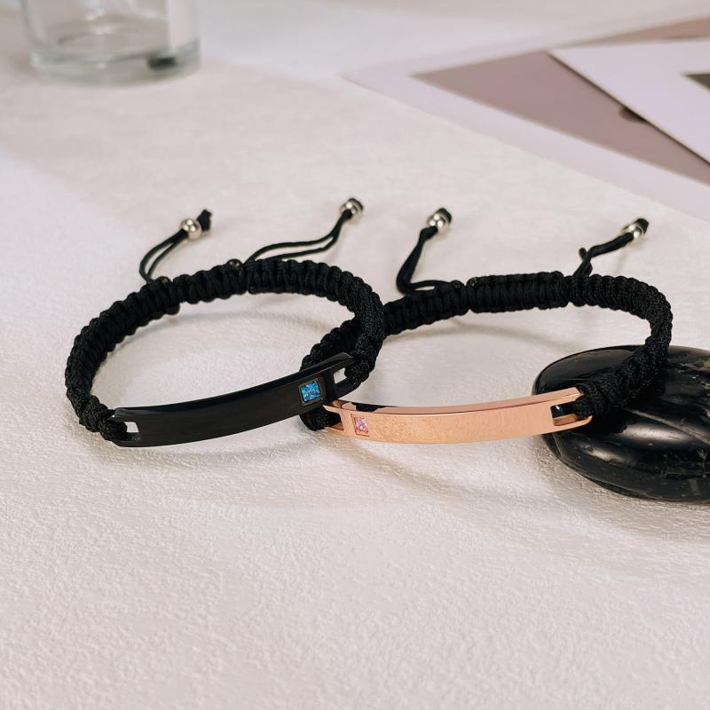 ・素材: チタン鋼・処理方法: 電気メッキ・スタイル: ペア・デザイン: 幾何学・カラー: ローズゴールド（レディース）、ブラック（メンズ）、スチール（メンズ）、スチール（レディース）・カテゴリー: ブレスレット・対象: レディース・テイス...