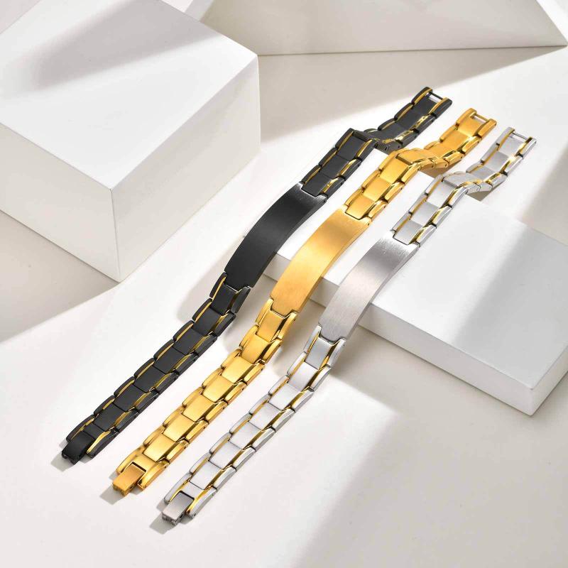 ・項目: 素材・値: チタン鋼・項目: 処理・値: 電気メッキ・項目: スタイル・値: メンズ・項目: 形状・値: 幾何学型・項目: カラー・値: 全金色、黒と金色、青色、鋼と金色、医学マーク（青縁）、医学マーク（ローズゴールド縁）、医学マ...