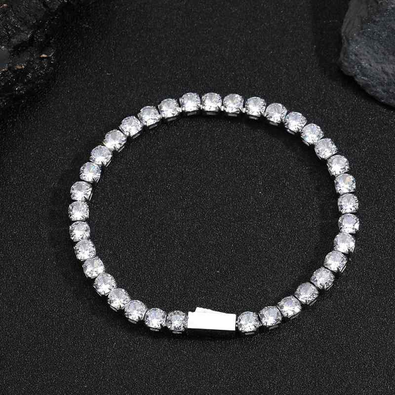 ・素材: チタン鋼・仕上げ: マイクロインレイ・スタイル: 男女兼用・デザイン: 幾何学形・カラー: スチールカラー（幅4mm、5mm）・純度: AAAジルコニア・サイズ: 18cm、20cm、23cm・種類: ブレスレット・対象: 男女兼...