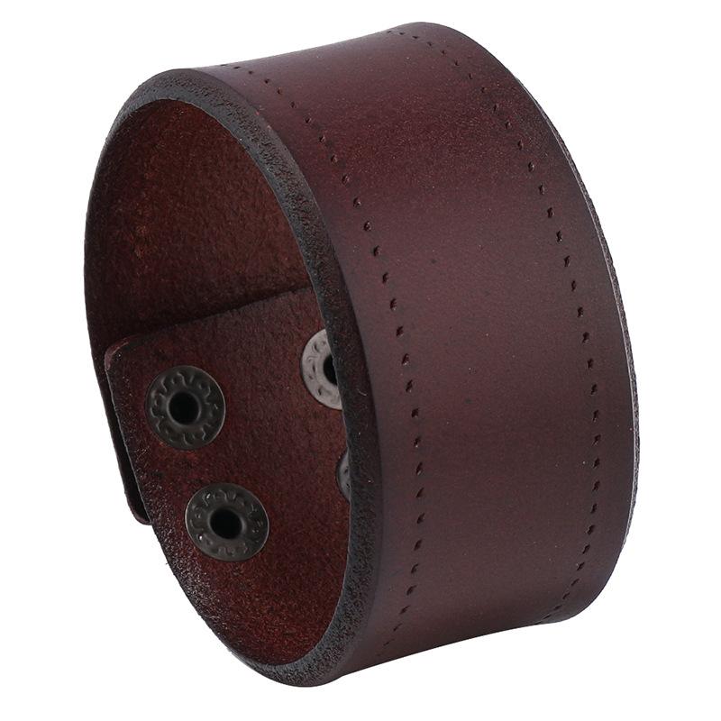 ・素材: レザー・処理方法: 電気メッキ・スタイル: 男女兼用・デザイン: その他・対象: 男女兼用・カラー: ブラック、ダークブラウン、イエローブラウン・カテゴリー: ブレスレット・テイスト: パンク、個性派