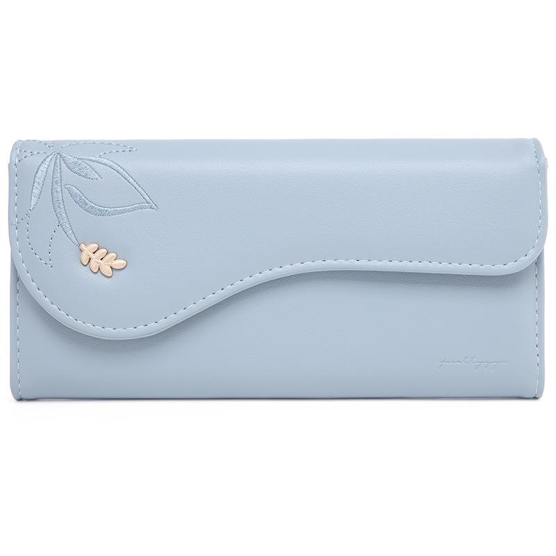 ・スタイル: スイート・デザイン: 無地・色: 黄色、黒色、茶色、ベージュ、青色、ピンク・その他: 車縫い線・折りたたみ: 3つ折り・機能: 収納、耐摩耗