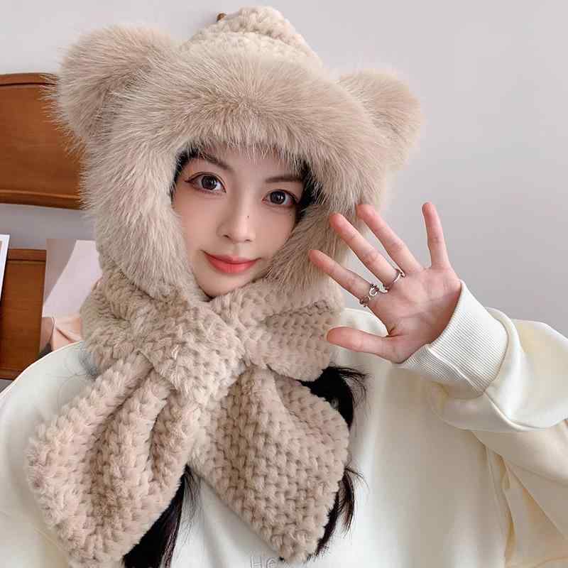 ・商品カテゴリ: ぬいぐるみ帽子・流行の要素: クマ・帽子のトップスタイル: ドーム型・帽子のつばスタイル: つばなし・カラー: カーキ、ベージュ、ピンク、グレー・サイズ: フリーサイズ・機能: ネックウォーマー、保温、防風・主な生地の組成...