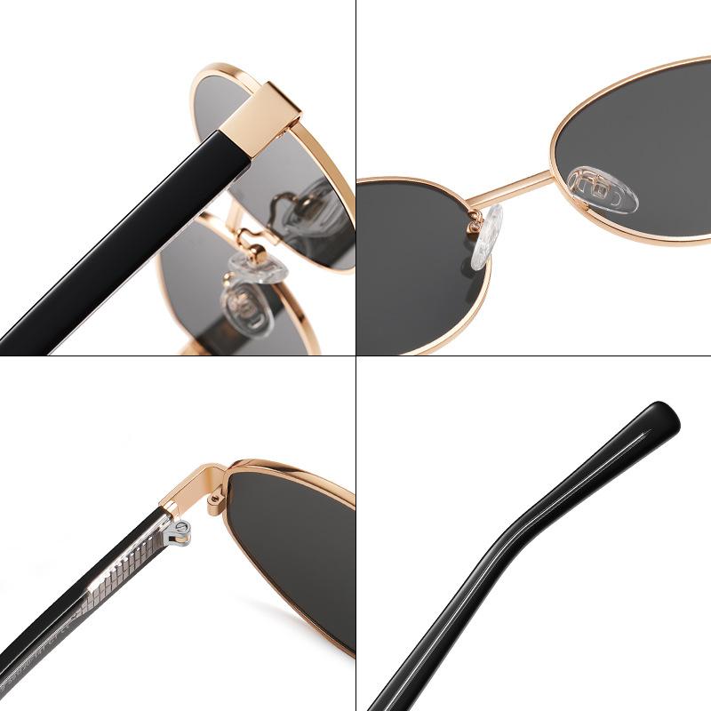 ・フレームカラー: ゴールド、シルバー・レンズ透過率: 3類・UVカット: UV400・構造: フルリム・シーン: 日焼け防止、旅行、ファッション、運転、舞台、パーティー・レンズ素材: ナイロン・スタイル: 韓国、ストリート、ヒップホップ、...