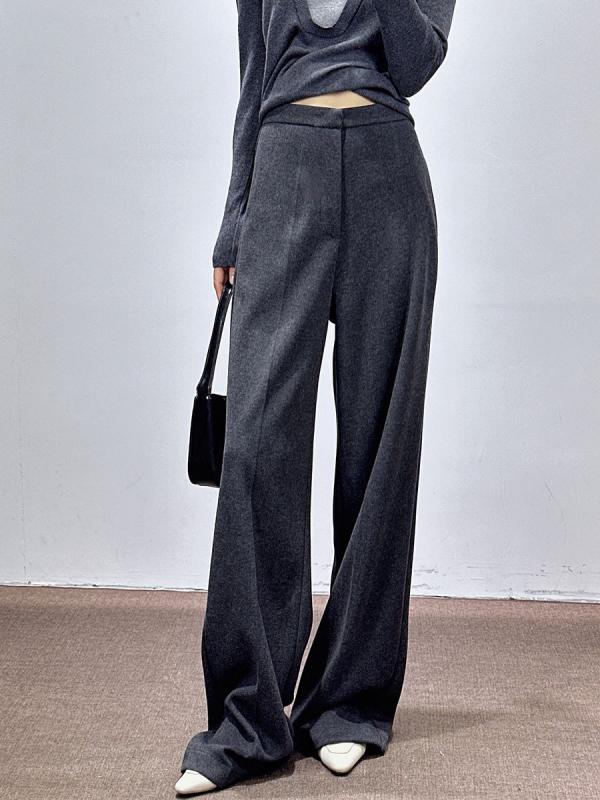 ・素材: ポリエステル、綿羊毛・スタイル: 立体裁断・パンツ型: ワイドレッグ・パンツ丈: フルレングス・ウエスト: ハイウエスト・厚さ: 厚手・カラー: グレー、オフホワイト、コーヒー・サイズ: S、M、L、XL・テイスト: エレガント、...