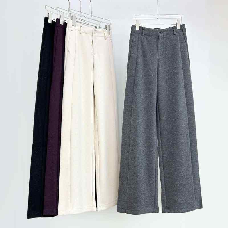 ・素材: ポリエステル繊維、羊毛・スタイル: 通勤・パンツのタイプ: ストレート、ワイドレッグ・パンツ丈: フルレングス・ウエスト: ハイウエスト・厚さ: 厚手・特徴: ファスナー・カラー: ライトグレー、ダークグレー、パープル、オフホワイ...