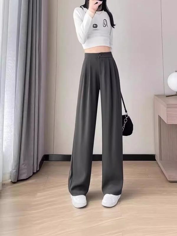 ・パンツの長さ: ロング・素材: 哥弟紋・主な素材: ポリエステル・厚さ: 中程度・流行の要素: ボタン・パンツの種類: ワイドレッグ・ウエスト: ゴムウエスト・カラー: ブラック, グレー, ミルクティー, アプリコット・サイズ: S, ...