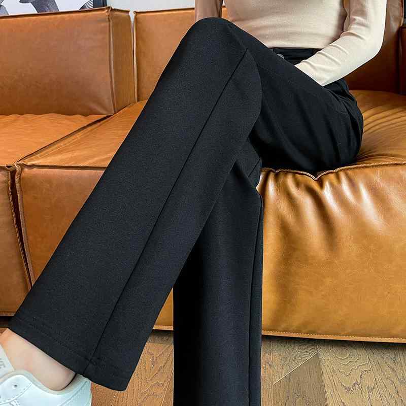 ・素材: ポリエステル繊維・パンツ丈: 九分丈・スタイル: ベーシック・パンツ型: ストレート・ウエスト: ハイウエスト・厚さ: 中・特徴: ポケット・カラー: 九分丈（裏起毛なし）, 長ズボン（裏起毛なし）, 九分丈（裏起毛あり）, 長ズ...