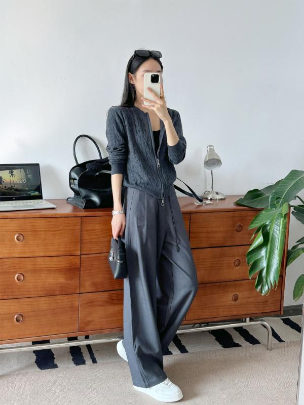 ・スタイル: 通勤・パンツ丈: フルレングス・素材: ウール、ポリエステル・厚さ: 薄手・デザイン: 配色・パンツタイプ: ストレート・ウエスト: ハイウエスト・カラー: ブラック、グレー・サイズ: S、M、L、XL、2XL・対象: 大人・...