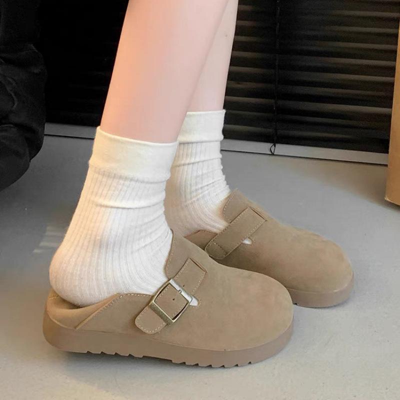 ・流行の要素: 穴あき、ベルトバックル・つま先の形状: ラウンドトゥ・アッパー素材: マイクロファイバー・スタイル: 韓国版・対象: 女性・ヒールの高さ: 8cm超・パターン: 無地・適した季節: 春・カラー: カーキ、トープ・サイズ: 3...