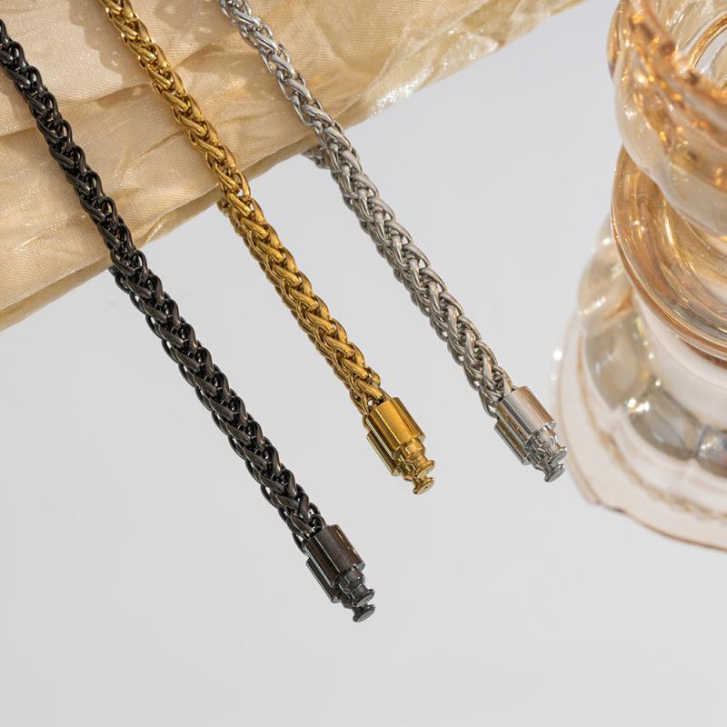 ・素材: ステンレス・処理: 電気メッキ・スタイル: 男女兼用・デザイン: 幾何学・カラー: スチール、ゴールド、ブラック・流行要素: ライン・カテゴリー: ブレスレット・対象: 男女兼用・スタイル分類: 個性派