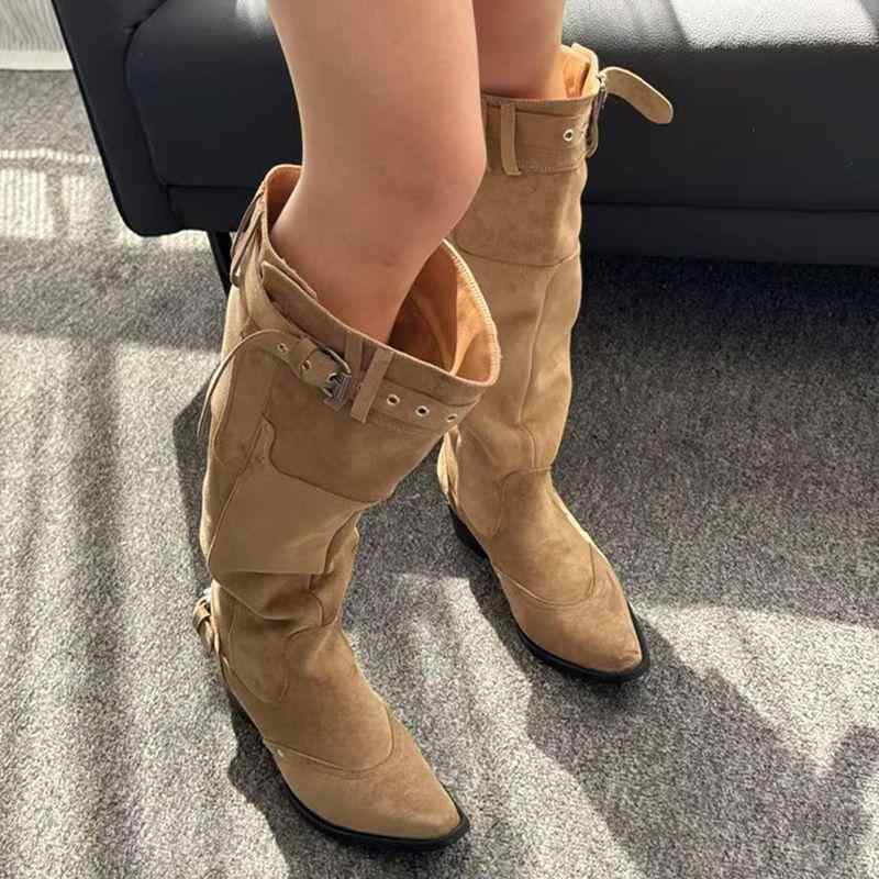 ・商品カテゴリ: ブーツ・対象年齢: 成人・アッパー素材: 合成PU・ソール素材: ゴム・対象: 女性・スタイル: 韓国風・つま先の形状: 尖ったつま先・ヒールの形状: 太いヒール・ヒールの高さ: ミドルヒール(3-5cm)・人気のブーツタ...