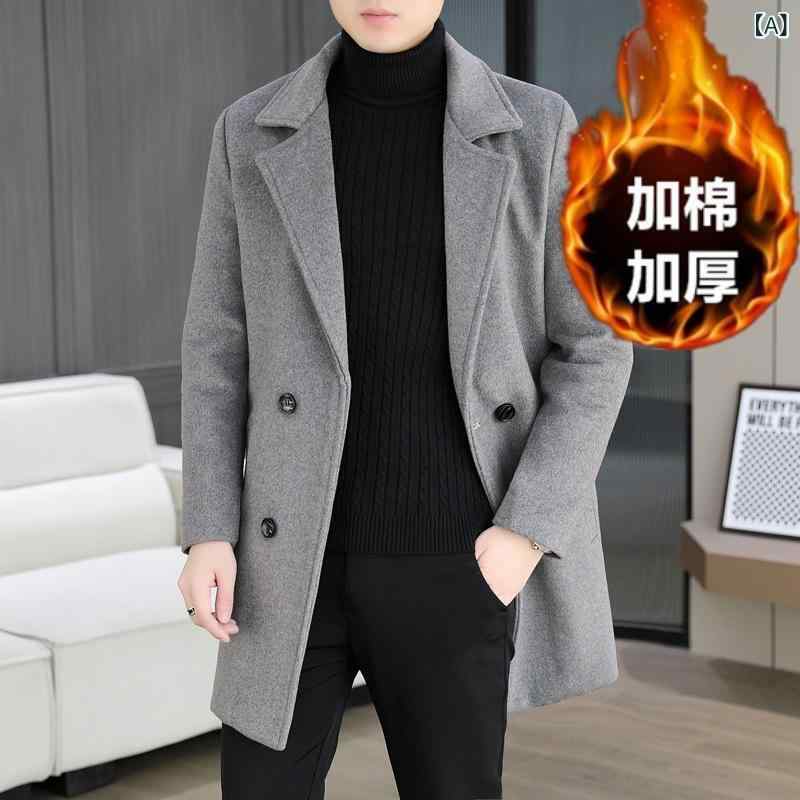 ・スタイル: シンプル・フィット: ぴったり・厚さ: 厚手・フロント: ダブルブレスト・対象年齢: 24-35歳・対象: 青年・素材: 化学繊維混紡、ポリエステル100%・シーン: カジュアル・ネックライン: 襟付き・柄: 無地・ディテール...