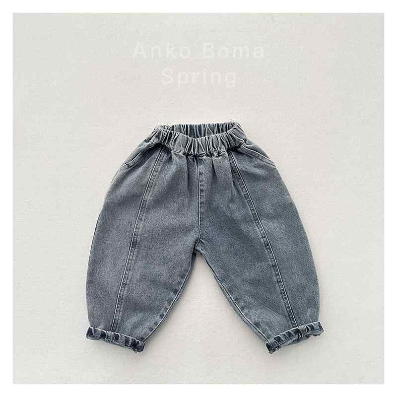 ・スタイル: 韓国・生地: デニム・安全レベル: B・パンツ丈: 長ズボン・主な素材: 綿100%・対象: 男女兼用・対象年齢: 3～8歳 (100～140cm)・シーズン: 春、夏、秋・種類: ジーンズ・股開き: なし・生地加工: 柔らか...