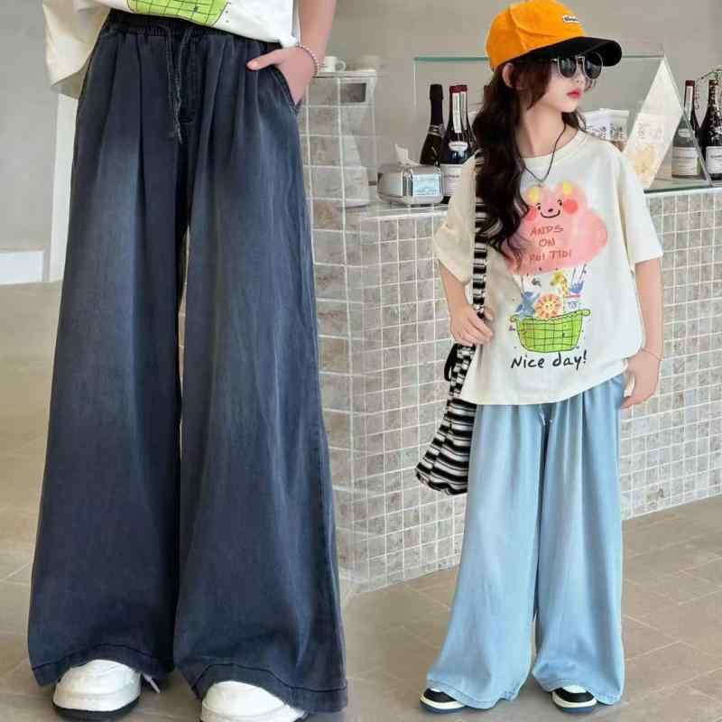 ・スタイル: 韓国版・生地: デニム・安全レベル: B類・パンツ丈: 長ズボン・主な素材: 綿90%・対象: 女の子・対象年齢: 中・高学年(8歳以上、140cm以上)・シーズン: 夏・種類: ジーンズ・股: 閉じ・生地加工: 柔らか加工・...