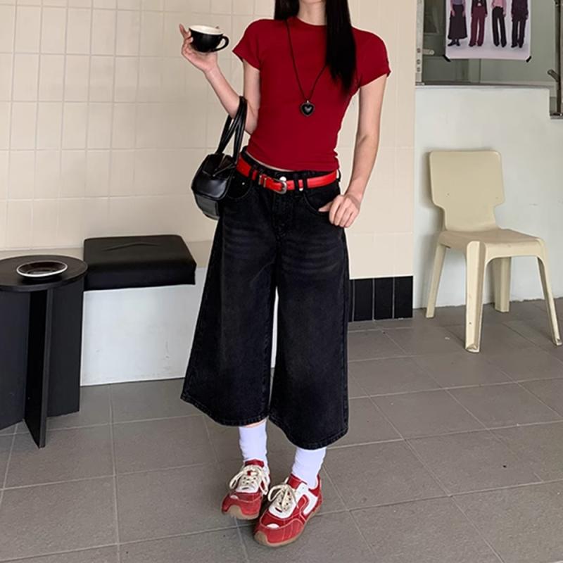 ・主素材: アラミド、その他・スタイル: ワイドレッグ・パンツ丈: 7分丈・ウエスト: ハイウエスト・厚さ: 薄手・カラー: ブラック・サイズ: S, M, L, XL, 2XL, 3XL, 4XL・スタイル: エレガント・伸縮性: なし・...