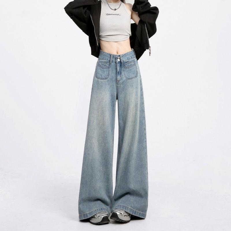 ・素材: デニム・主な素材: 綿50-70%・スタイル: ストレート・パンツ丈: フルレングス・股上: ハイウエスト・厚さ: 普通・柄: パターン・カラー: レトロブルー、ブラックグレー、ライトブルー、ダークブルー、セメントグレー・サイズ:...