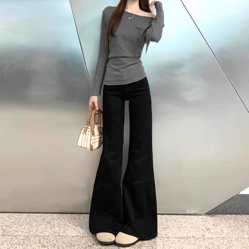 ・素材: 綿、ポリエステル・パンツ丈: フルレングス・スタイル: 微フレア・ウエスト: ハイウエスト・厚さ: 中厚・柄: 無地・色: ブラック、ホワイト・サイズ: XS、S、M、L、XL、2XL、3XL・テイスト: 日韓、カジュアル、スイー...