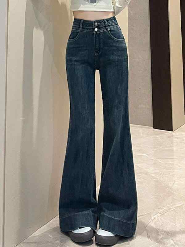 ・素材: 綿・生地: コットン・スタイル: 通勤・パンツ丈: フルレングス・股上: ハイウエスト・厚さ: 普通・デザイン: ボタン・カラー: ブルー・サイズ: S、M、L、XL、2XL、3XL、4XL・テイスト: エレガント、キャリア・主な...