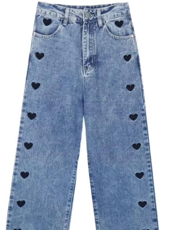 ・主な素材: 綿50-70%、スパンデックス30%以下・スタイル: ストリート・カテゴリ: デニムパンツ・パンツタイプ: ストレートレッグ・パンツ丈: ロング・ウエスト: ハイウエスト・厚み: ミディアム・ディテール: ウォッシュド加工・カ...