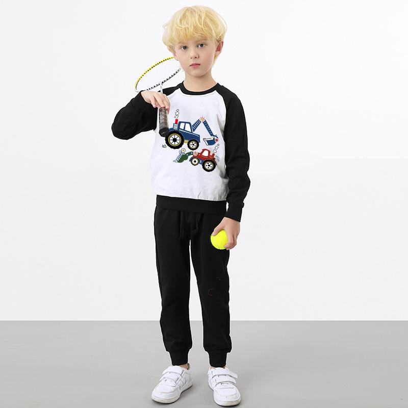 ・対象: 男女兼用・スタイル: 韓国風・セット内容: トップス、ボトムス・袖丈: 長袖・パンツ丈: 長ズボン・生地: 綿・素材: 綿100%・柄: キャラクター・対象年齢: 3～8歳 (100～140cm)・カラー: ブラック+ブラック, ...