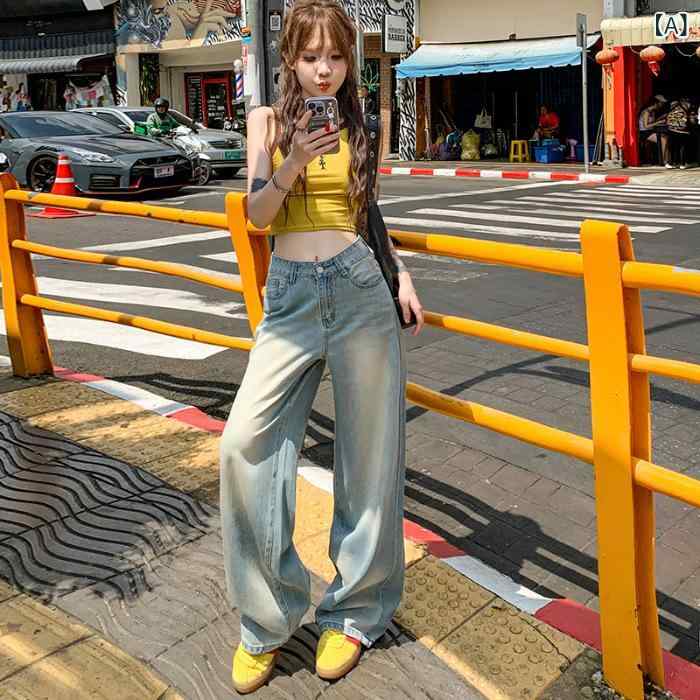 ・カテゴリ: 牛仔パンツ・スタイル: 御姐風・主な素材: 天絲（ライセル繊維）95%以上・シルエット: ワイドレッグ・パンツ丈: ロング・ウエスト: ハイウエスト・厚み: 超薄・カラー展開: 懷旧長パンツ,懷旧加長・サイズ展開: XS,S,...