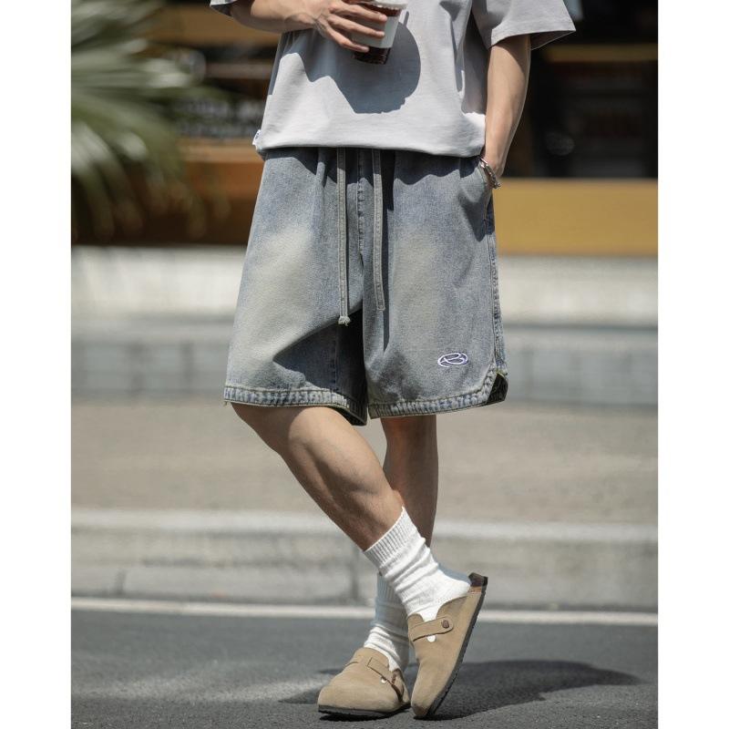 ・スタイル: ストリート系・種類: ハーフパンツ・タイプ: ルーズ・加工: 刺繍・股上: ミドルライズ・留め具: 紐・厚さ: 普通・対象年齢: 成人・対象: メンズ・カテゴリ: ジーンズ・素材: 綿42.7%、ポリエステル39.7%、再生セ...