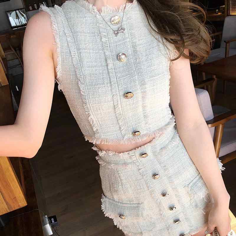 ・柄: 無地・スカート丈: ミニ・流行の要素: フリンジ・素材: ツイード・主な素材: ポリエステル・カラー: ライトブルー・サイズ: S, M, L, XL・スタイル: セレブ風・セット内容: スカート・袖: ノースリーブ・袖丈: 長袖・...