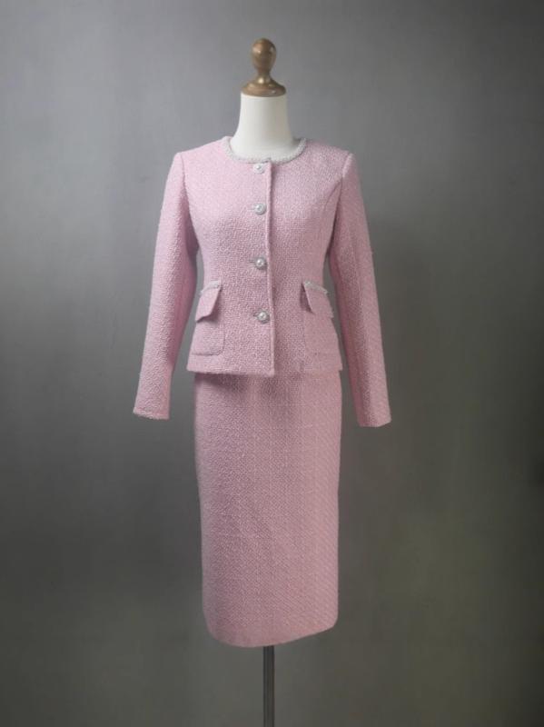 ・スカート丈: ミディアム・素材: ウール混紡・主な素材: ポリエステル・色: ピンク・サイズ: S、その他・スタイル: スウィート・主な素材の含有量: 30-50%・スタイル: エレガント・セット内容: スカート・対象: レディース・袖の...