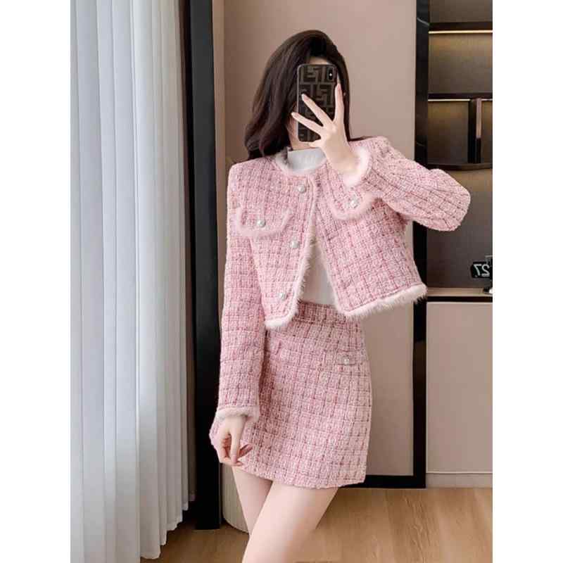 ・スカート丈: ロング・スタイル: 都市風、通勤・袖丈: 長袖・袖のタイプ: フレアスリーブ・柄: その他・セット内容: スカート・素材: ポリエステル・素材（%）: 95%以上・色: ピンクセット、オフホワイト・サイズ: S、M、L、XL...