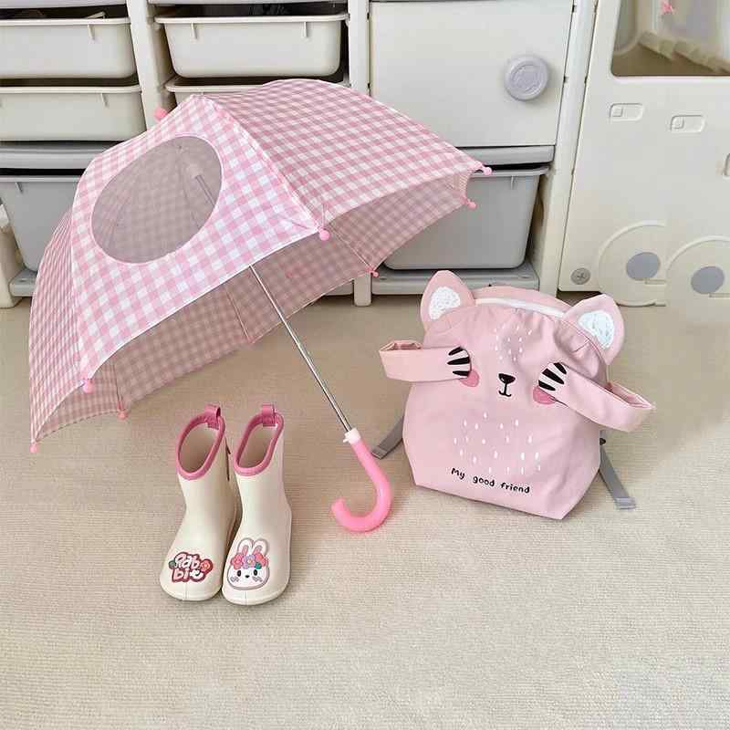 ・傘の材質: ポリエステル・傘骨の材質: グラスファイバー・持ち手の材質: プラスチック・中棒の材質: 合金・傘骨の数: 8本・タイプ: 長傘・開閉方法: 手動・対象: 子供・カラー: カーキ色格子、ピンク色格子、黒色格子、黄色格子・スタイ...