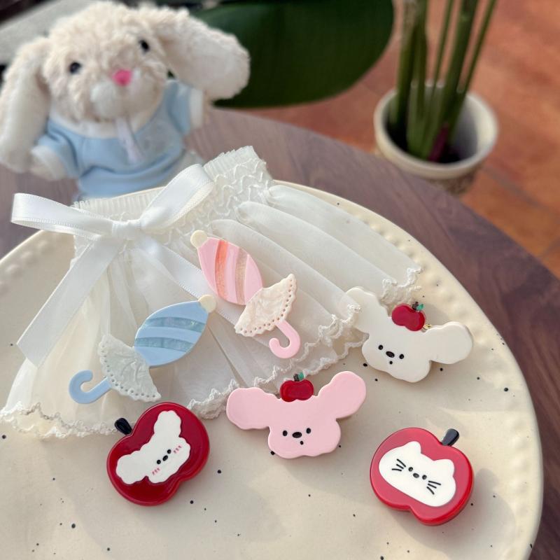 ・素材: 酢酸・スタイル: 韓国版・加工方法: 手作り・ヘアピン分類: サイドクリップ・カラー: アップルキャット-厚手ダッククリップ, アップルドッグ-厚手ダッククリップ, ピンクドッグ-アップル-厚手ダッククリップ, ホワイトドッグ-ア...