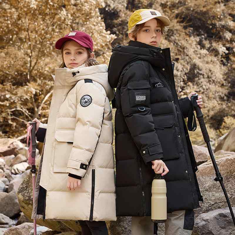 ・性別: ユニセックス・対象年齢: 中大童（8歳以上、140cm以上）・素材: 化繊、ポリエステル・スタイル: 韓国版・柄: 無地・フード: あり（取り外し不可）・要素: 配色・種類: ダウンジャケット・着丈: ミドル丈・フィット: ルーズ...