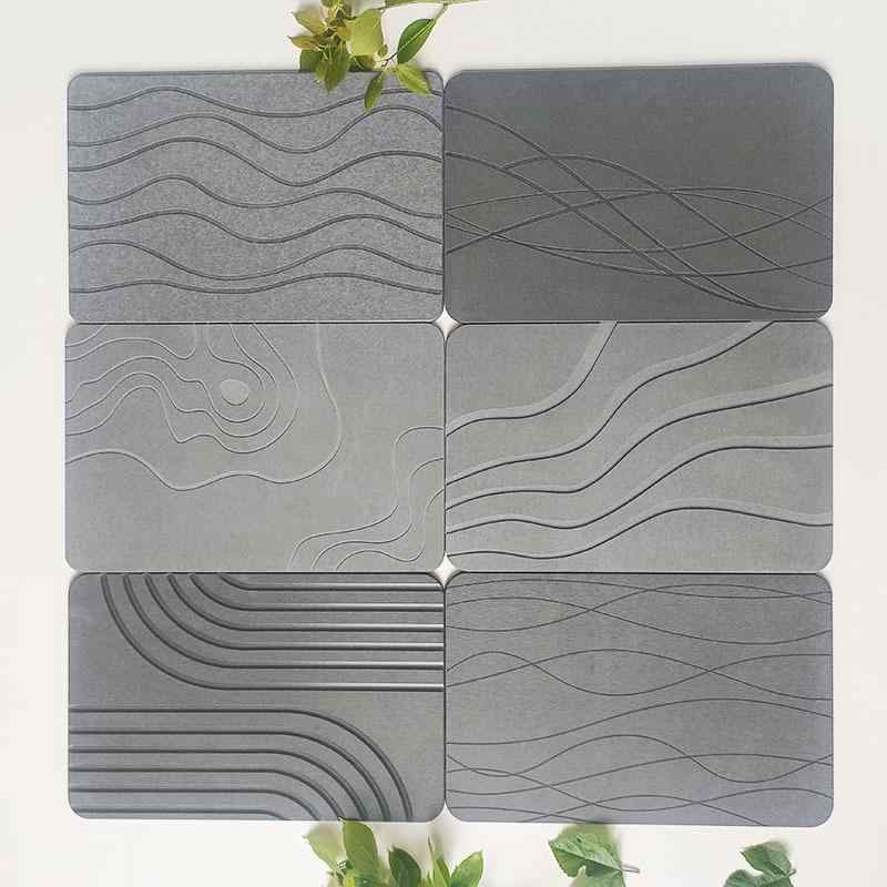 ・素材: 硅藻泥・形状: 方形・柄: ストライプ、無地・カラー: グレー彫刻、グレー模様1、グレー模様2、グレー多溝、グレー5溝、グリーン多溝、ホワイト、グレー、スカイブルー、ピンク、グリーン、猫耳45*35・サイズ: 39*60*0.9c...