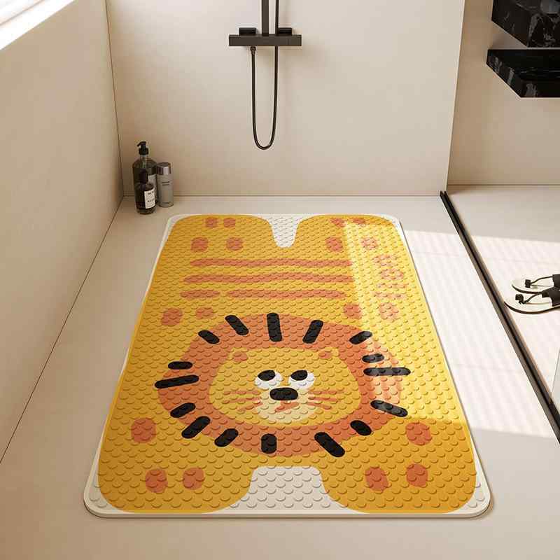 ・素材: PVC・形状: 方形・柄: キャラクター・洗い方: 手洗い・カラー: ワニ、カバ、猫A、猫C、猫D、ライオンA、ライオンB、ゾウ、クマA、クマB・サイズ: 40×70cm、50×80cm、60×90cm・場所: 浴室・スタイル: ...