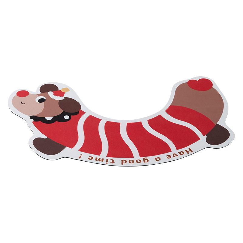 ・素材: 硅藻泥・製法: 針刺・形状: 変形・柄: キャラクター、動物・洗い方: 水洗い・色: レッド、イエロー、マルチカラー (小犬のデザイン)・サイズ: U型・場所: リビング、寝室、書斎、ダイニング、キッチン、浴室、玄関、ベランダ、店舗