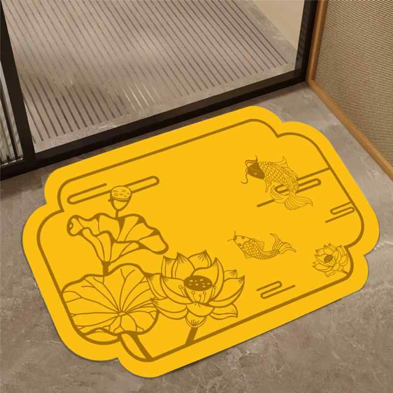 ・カテゴリ: その他・素材: 硅藻泥・技法: 印花・形状: 異形・柄: 植物、花卉・洗濯方法: 水洗い・カラー: 黄色、緑色、青色、赤色、土色、灰色（荷花锦鲤）・サイズ: 50*80cm、60*90cm、40*60cm、70*100cm・場...