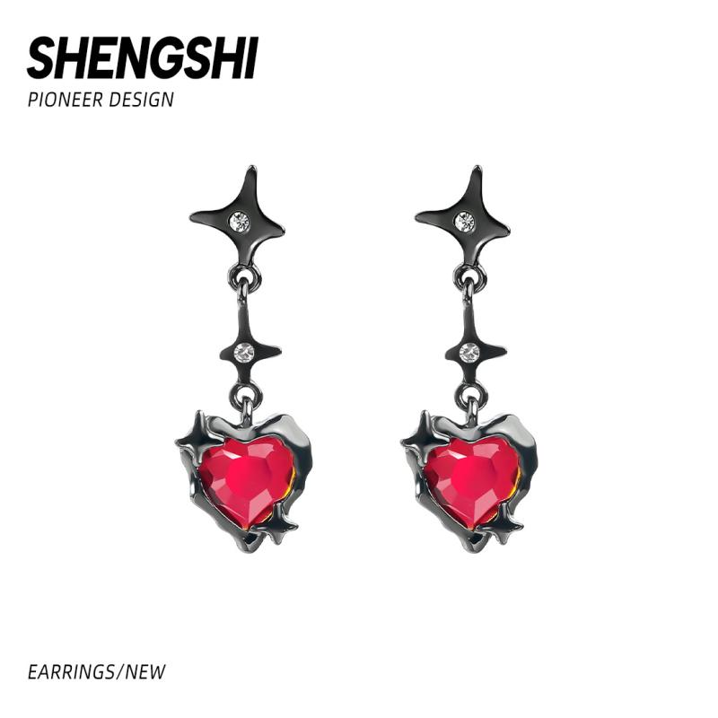 ・素材: 合金・デザイン: 心形・加工: 電気メッキ・スタイル: 甜酷風・対象: 女性・カテゴリ: イヤリング・流行要素: 愛心/心形・カラー: NS039-R3891B・スタイル分類: 個性風潮