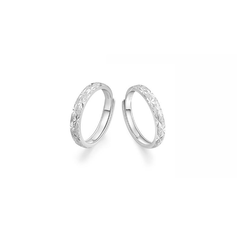 ・種類: ペアリング・素材: シルバー999・デザイン: 幾何学・加工: 電気メッキ・スタイル: カップル・カラー: シルバー・サイズ: フリー(調整可能)・流行要素: 円形・テイスト: 軽奢風・対象: レディース・カテゴリー: アクセサリ...