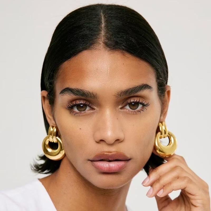 ・素材: ステンレス・形状: 幾何学型・加工方法: 電気メッキ・カラー: HF-E3463-G, HF-E3463-S, HF-E3463-GS・流行要素: 円環・スタイル: INS風・スタイル分類: 個性派・カテゴリ: イヤリング・対象:...