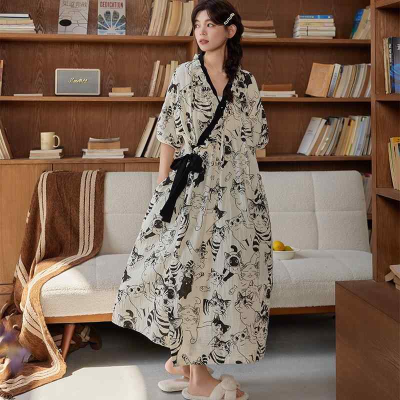 ・カテゴリ: パジャマ・スタイル: カーディガン・素材: ポリエステル100%・厚さ: 薄手・ネックライン: Vネック・袖丈: 三分袖・対象: 青年女性・適用場所: 屋外, 家庭, ホテル, 結婚式場・カラー: SL901, SL902, ...